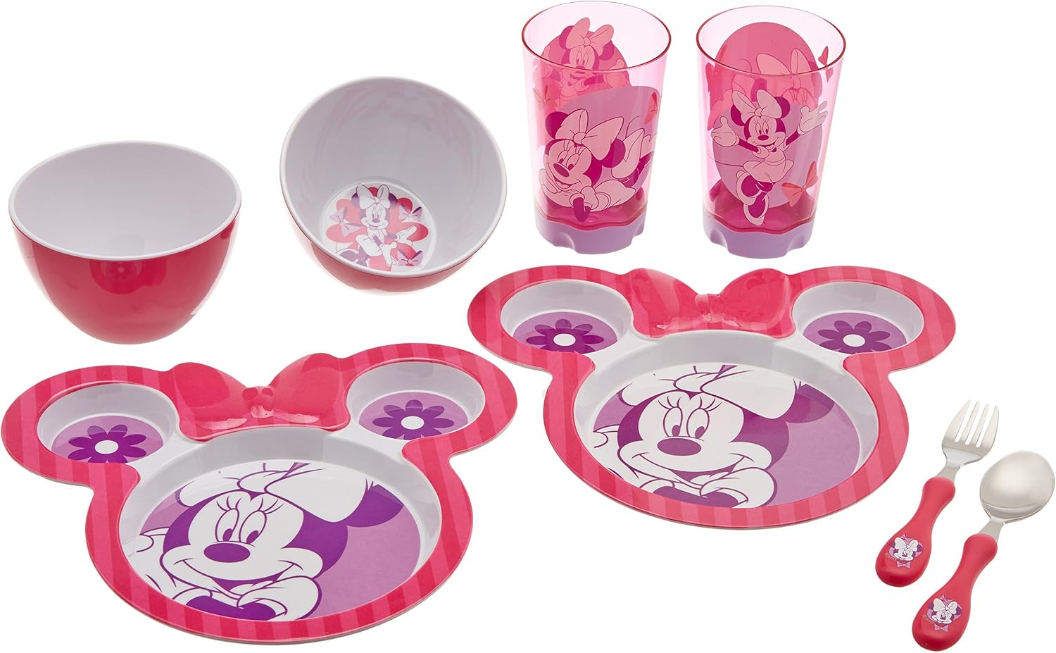 Amazon.com: Zak Designs 8-Piece Dinnerware Set, Minnie Mouse : Home ...