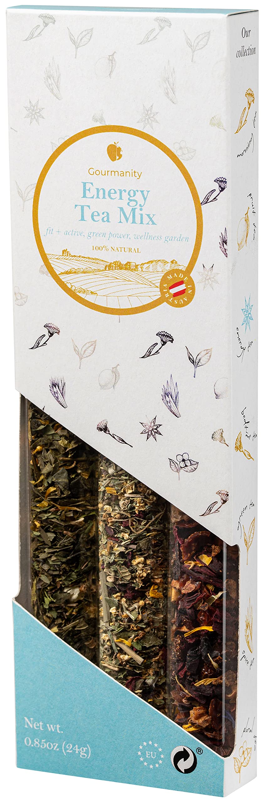 Amazon.com : Gourmanity Energy Mix Loose Tea Sampler Gift Set, 3 ...