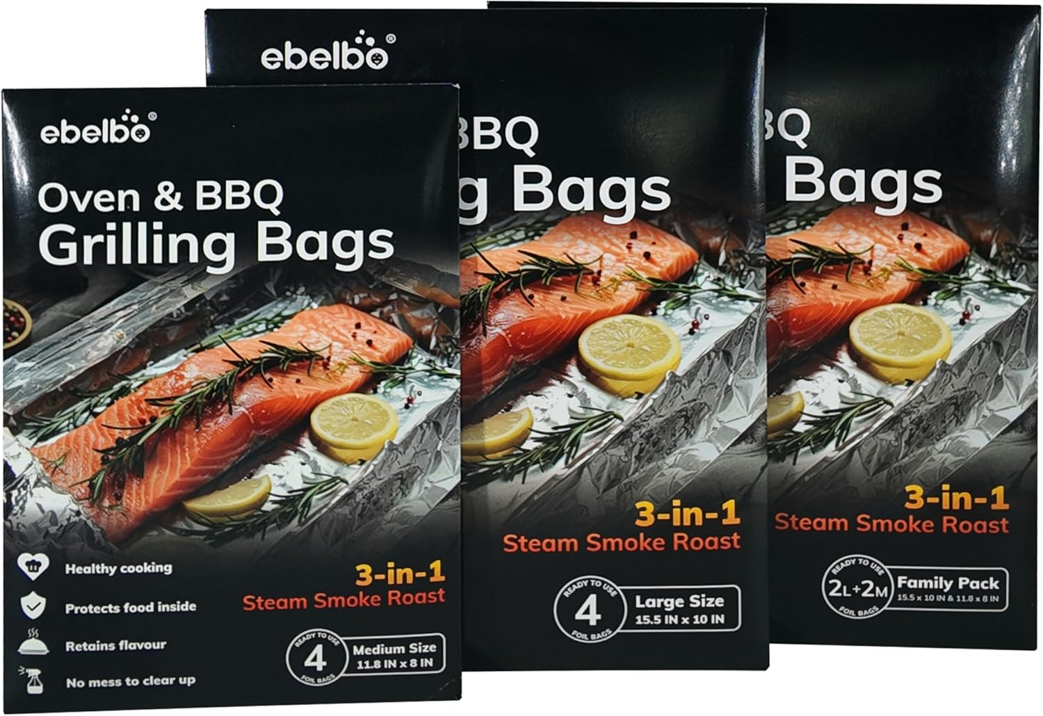 Amazon.com : ebelbo Grill Bags Medium Size Aluminum Foil Portable ...