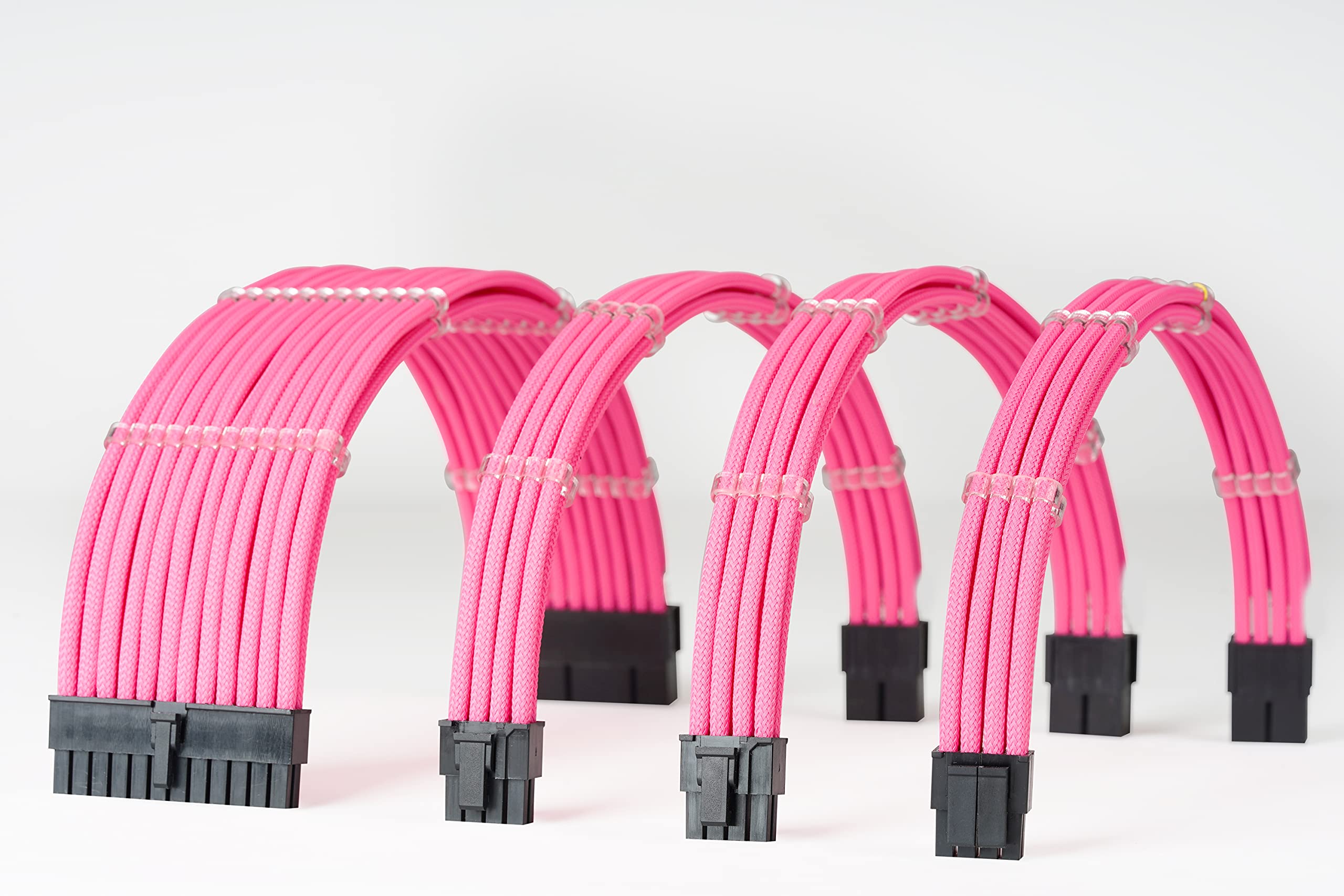 Sensei Mods Sleeved Psu Cable Extension Kit For Personal Computer (Pink ...