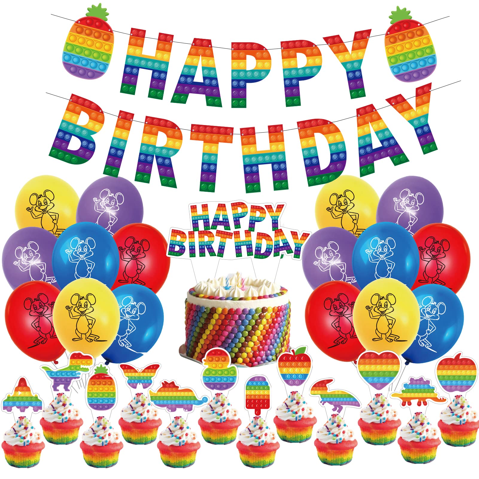 Buy Pop Birthday Party Decorations, Fidget Party Supplies, Pop game ...