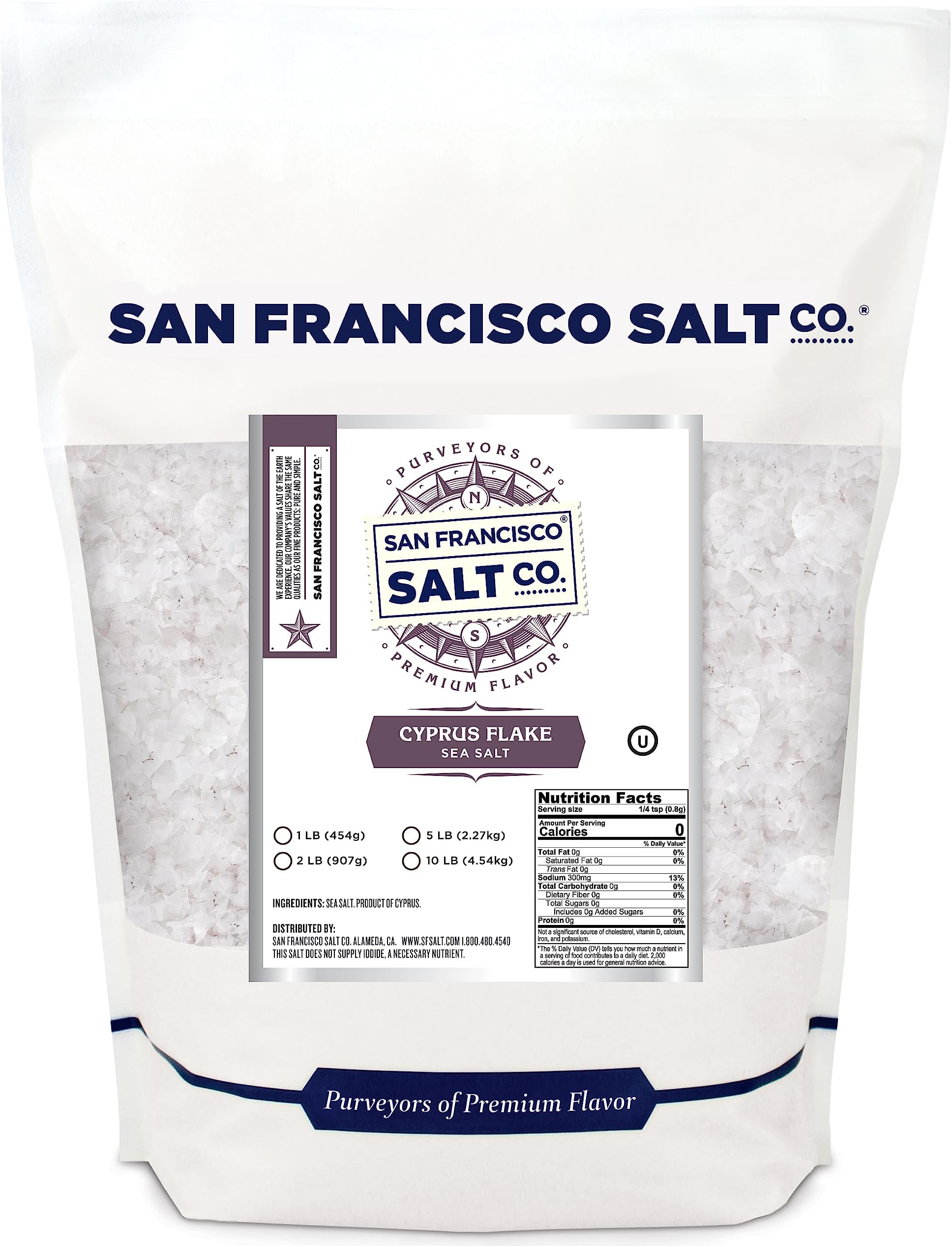 Amazon.com : Salt Traders Cyprus White Pyramid Sea Salt Flakes - 2 oz ...