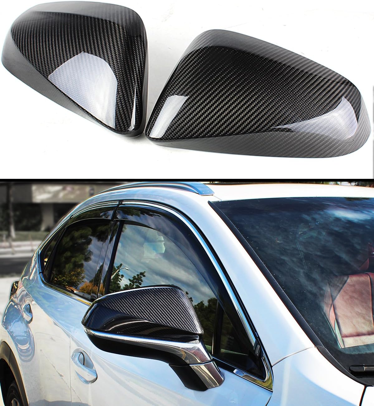 Amazon.com: Add-on Style Real Carbon Fiber Side View Mirror Covers Caps ...