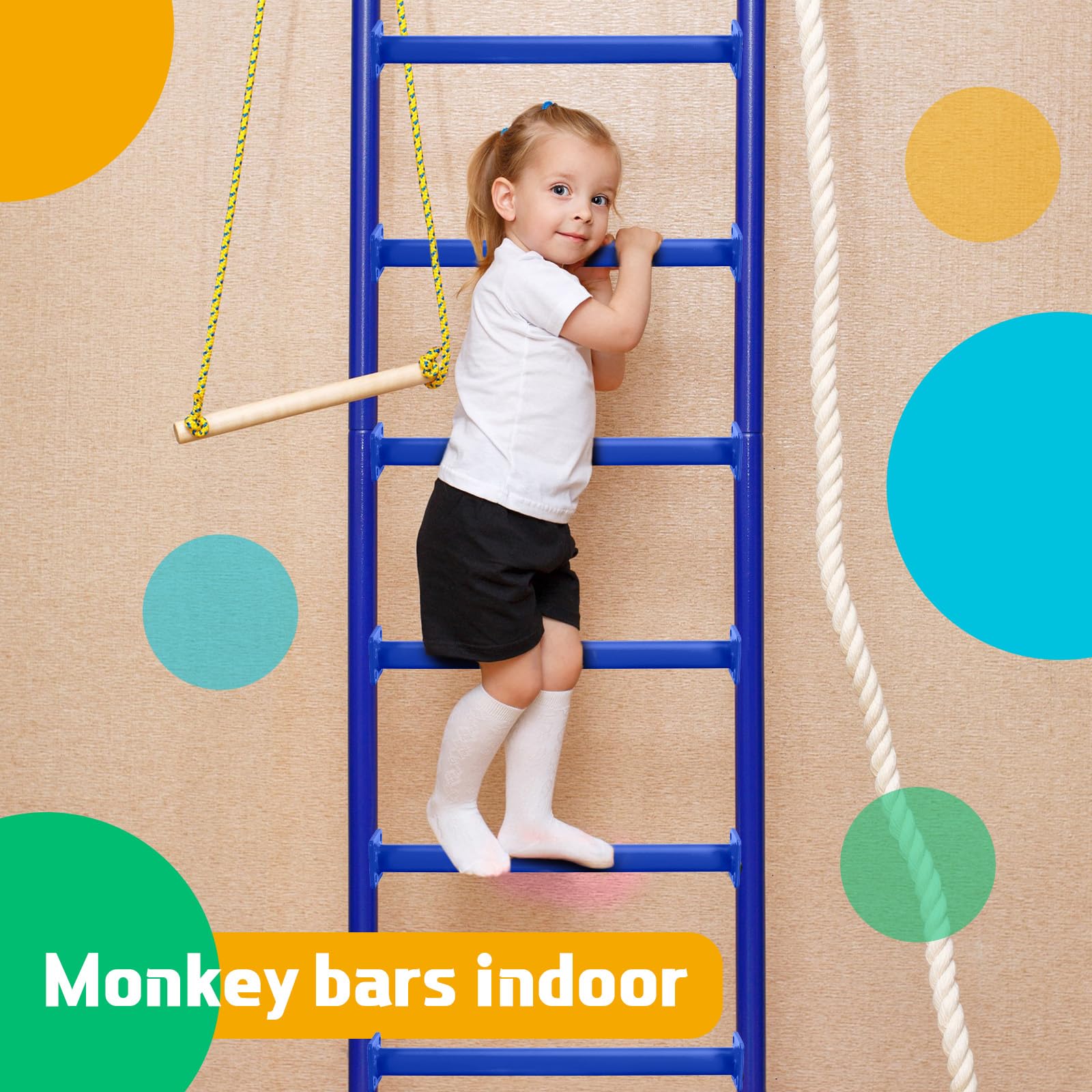 Dunzy 6 Pcs Monkey Bars, Playground Ladder Rungs Monkey Bar Kit ...