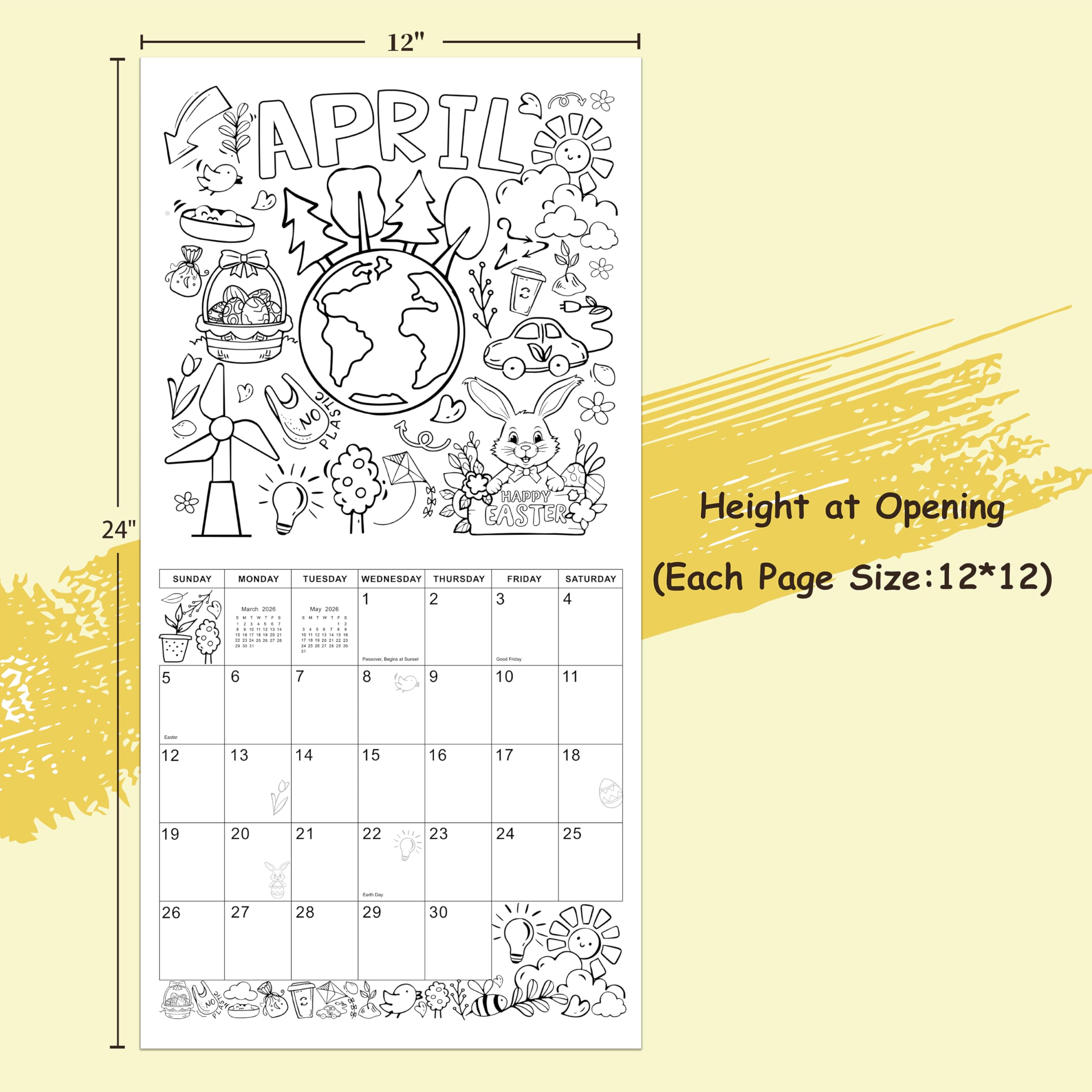 Snapklik.com : 2026 Kids Calendar - Coloring Calendar For Kids, 2026 ...