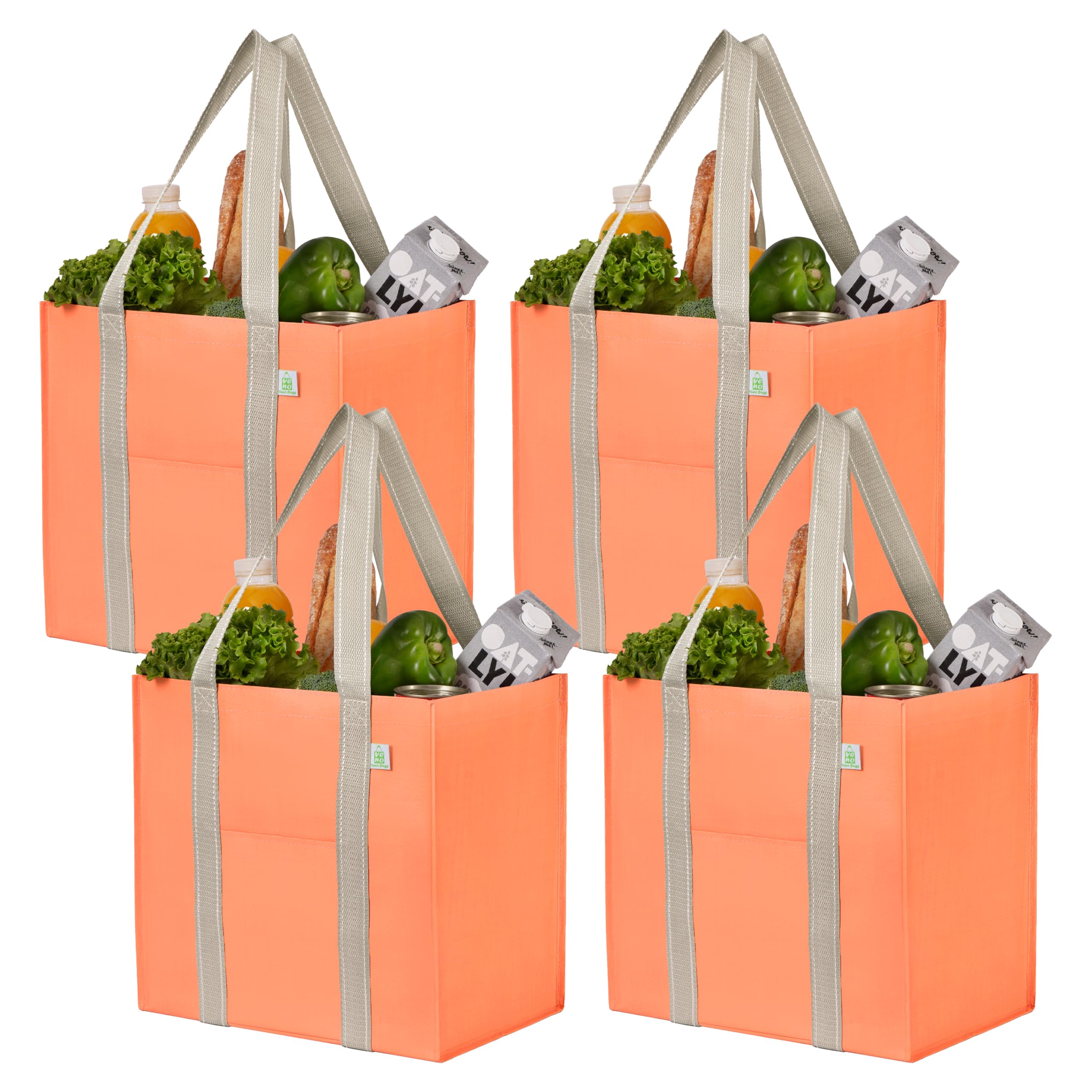 Snapklik.com : VENO 4 Pack Reusable Grocery Shopping Bags, Heavy-Duty ...