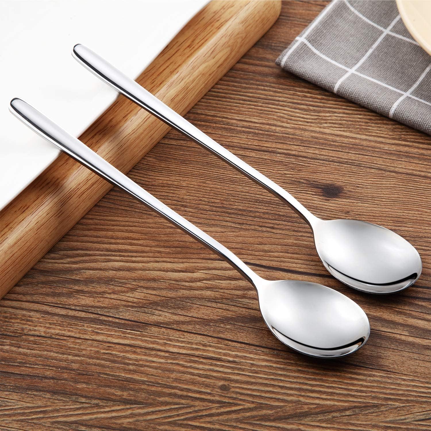 Leeonz Stainless Steel Long Handle Spoon Iced Tea Spoon Coffee ...