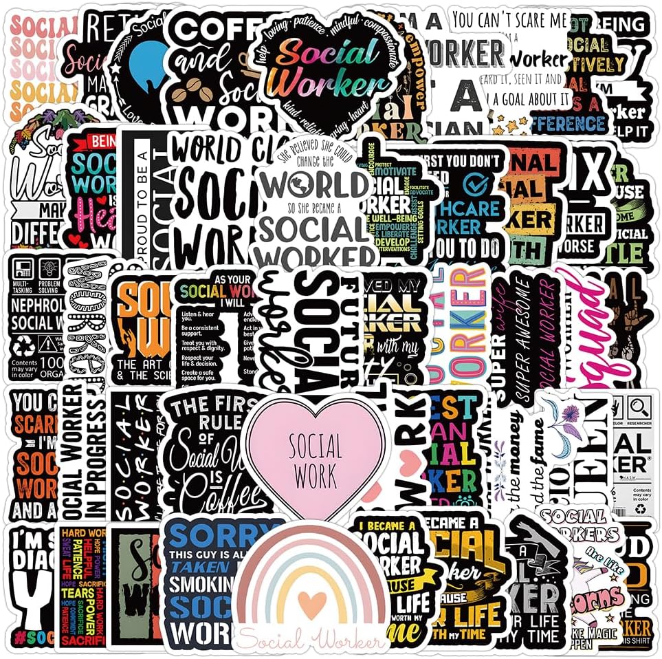 Amazon.com: XYZONE Social Worker Stickers,Social Justice Stickers ...