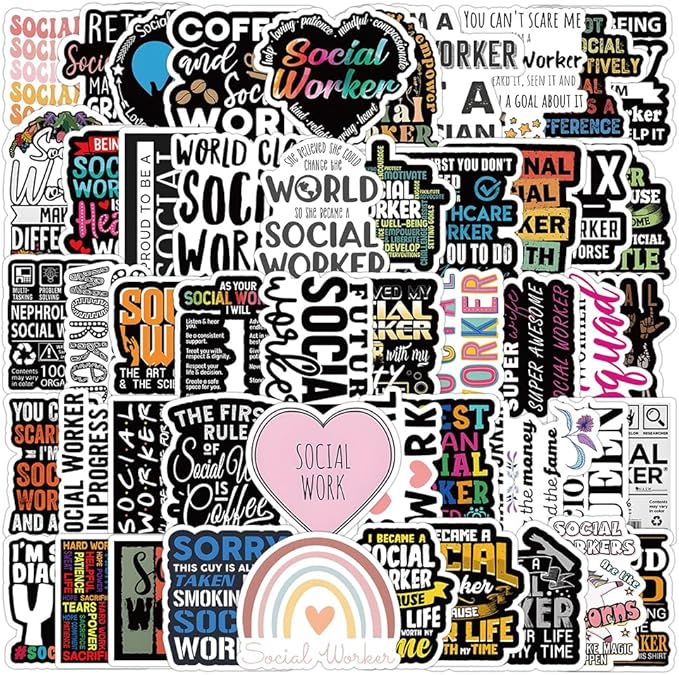 Amazon.com: XYZONE Social Worker Stickers,Social Justice Stickers ...