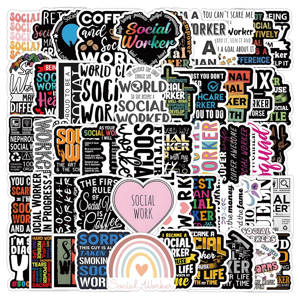 Amazon.com: Social Worker Stickers,Social Justice Stickers 106Pcs ...