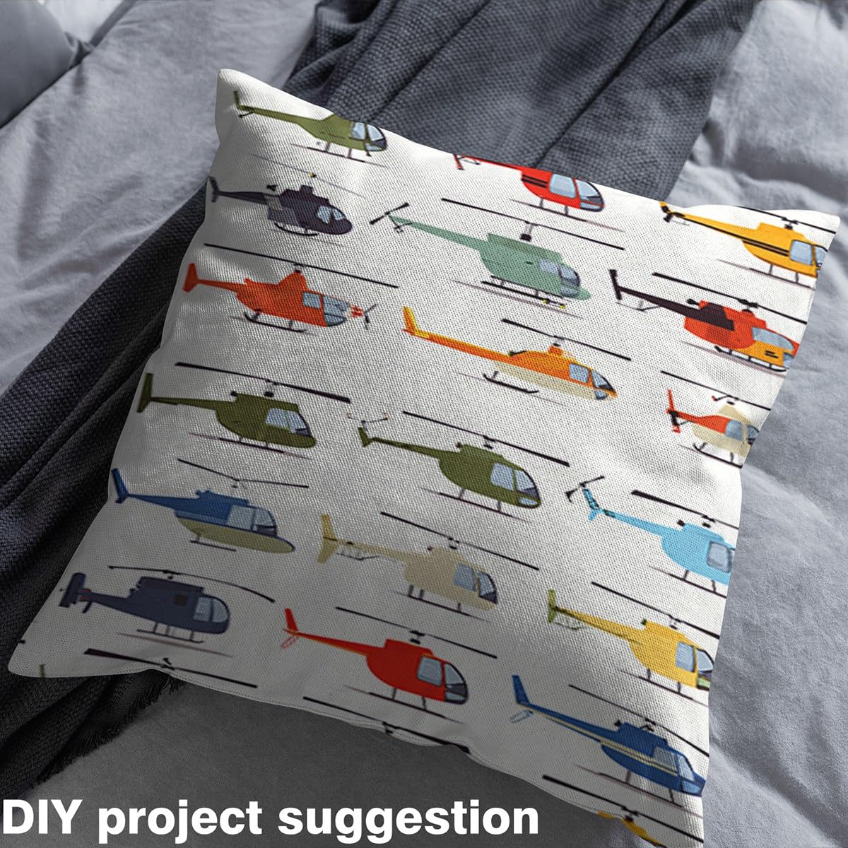 Snapklik.com : Aircraft Upholstery Fabric, Cartoon Helicopter Flying ...