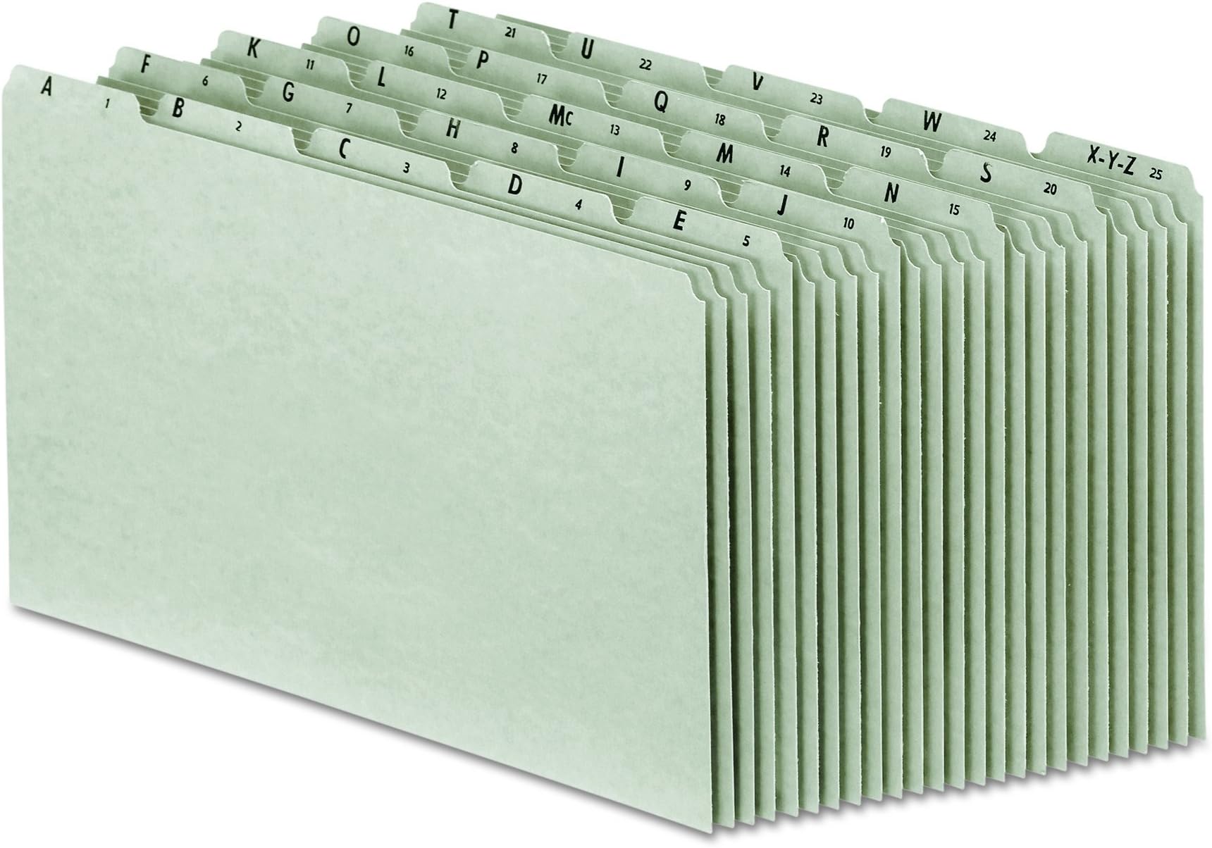 Pendaflex PN1025 A-Z Top Tab Recycled File Guides, 25 pt. Gray pressbd ...