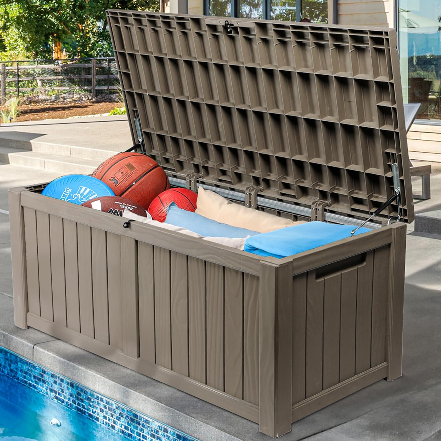 DWVO Caja grande de 120 galones, contenedor de almacenamiento con ...