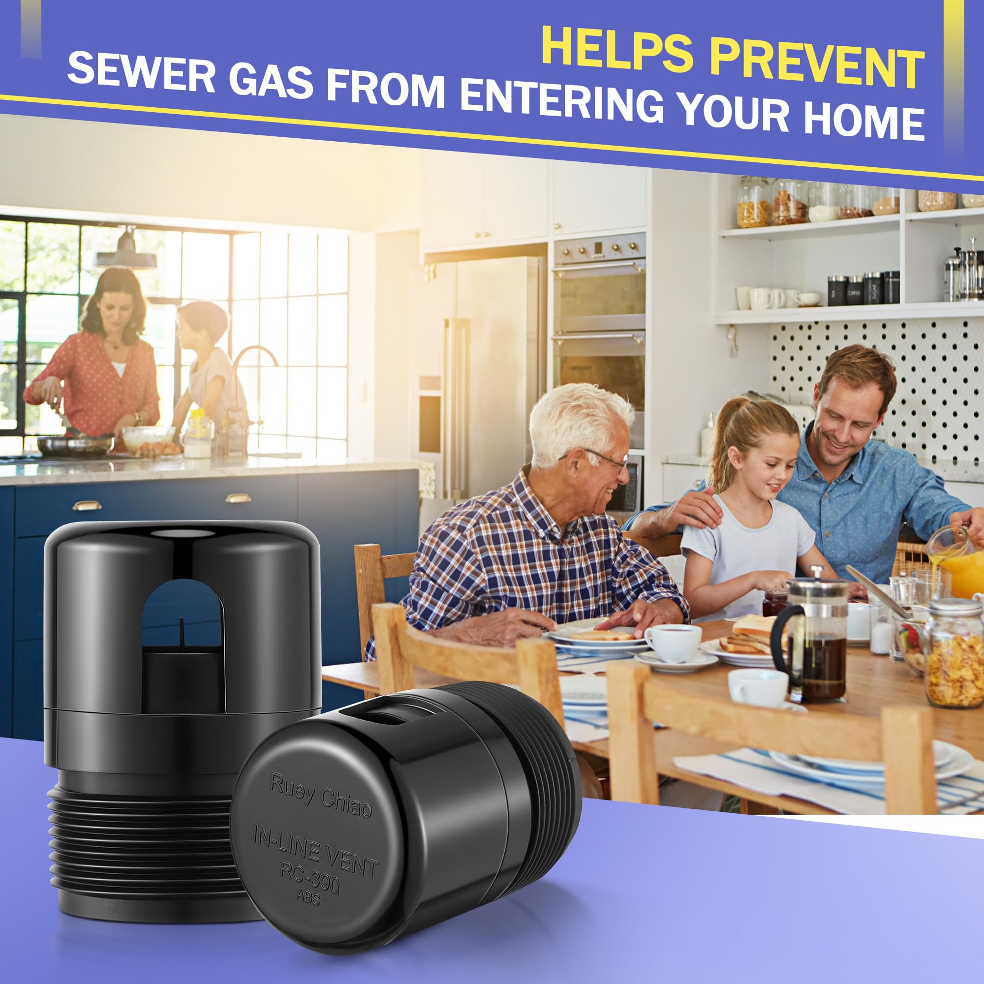 Snapklik.com : Enhon 1-1/2 Inch NPT ABS In Line Vent, Diaphragm RV Air ...