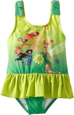 Amazon.com: Tinkerbell Little Girls' Fairies 1 Piece Swimsuit, Green ...