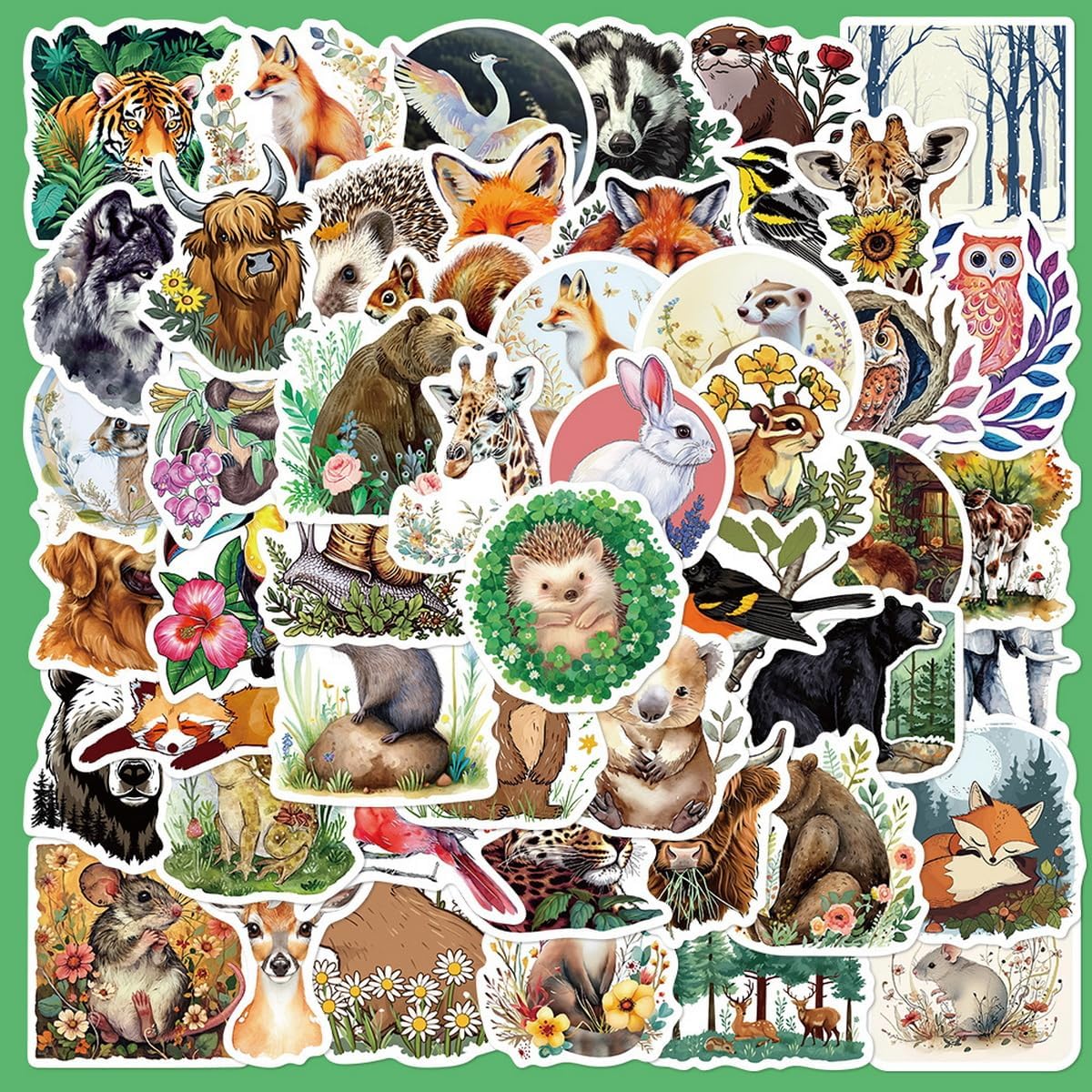 Amazon.com: 50PCS Cute Realistic Animal Stickers for Kids,Zoo Animal ...