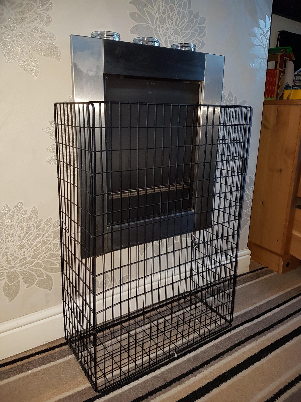De Vielle Metal Mesh Gas Fire Guard, Black, 56.5x12x79 cm : Amazon.co ...