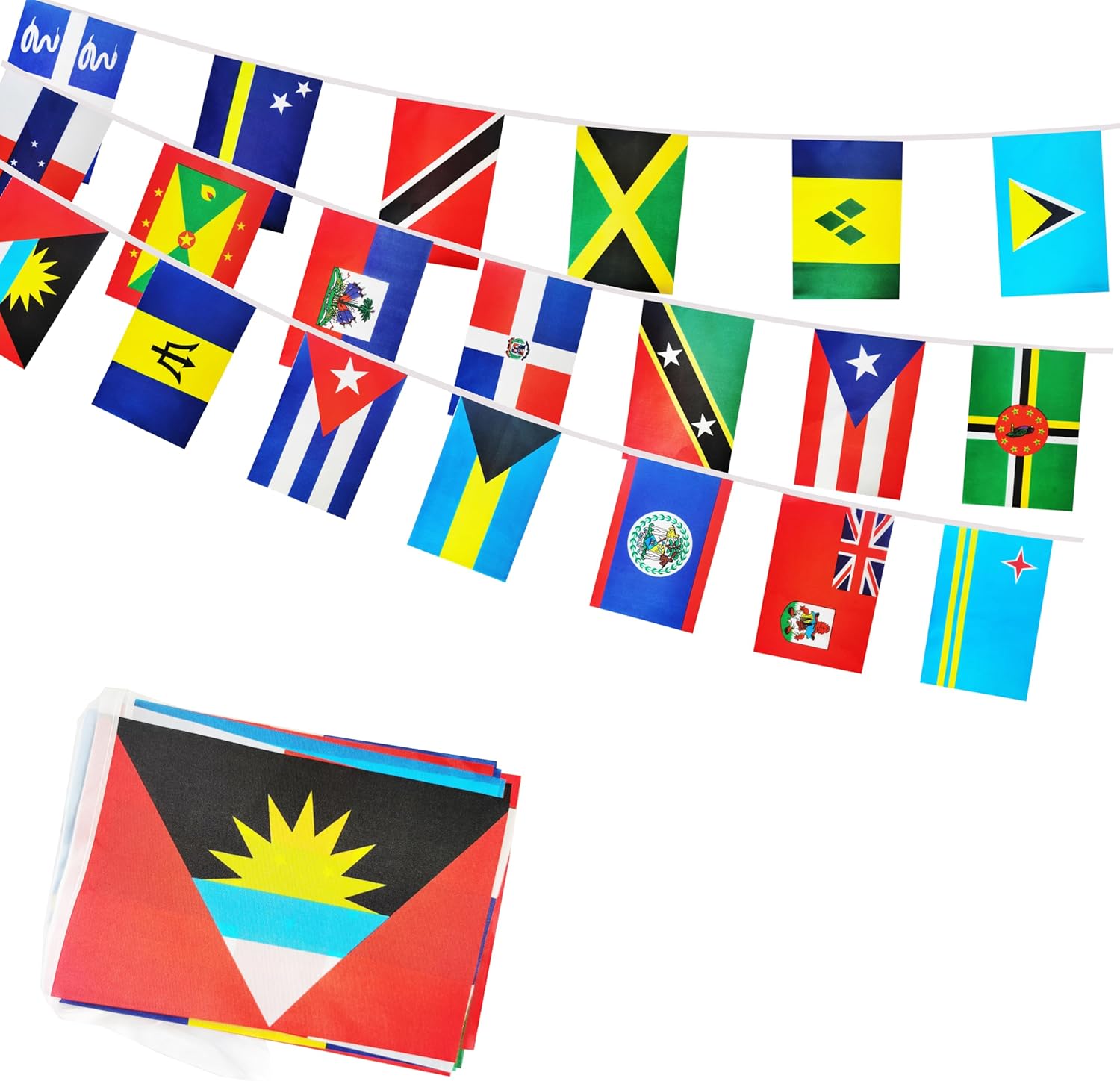 Amazon.com : Caribbean Carib Countries String Flag,Caribbean Carib ...