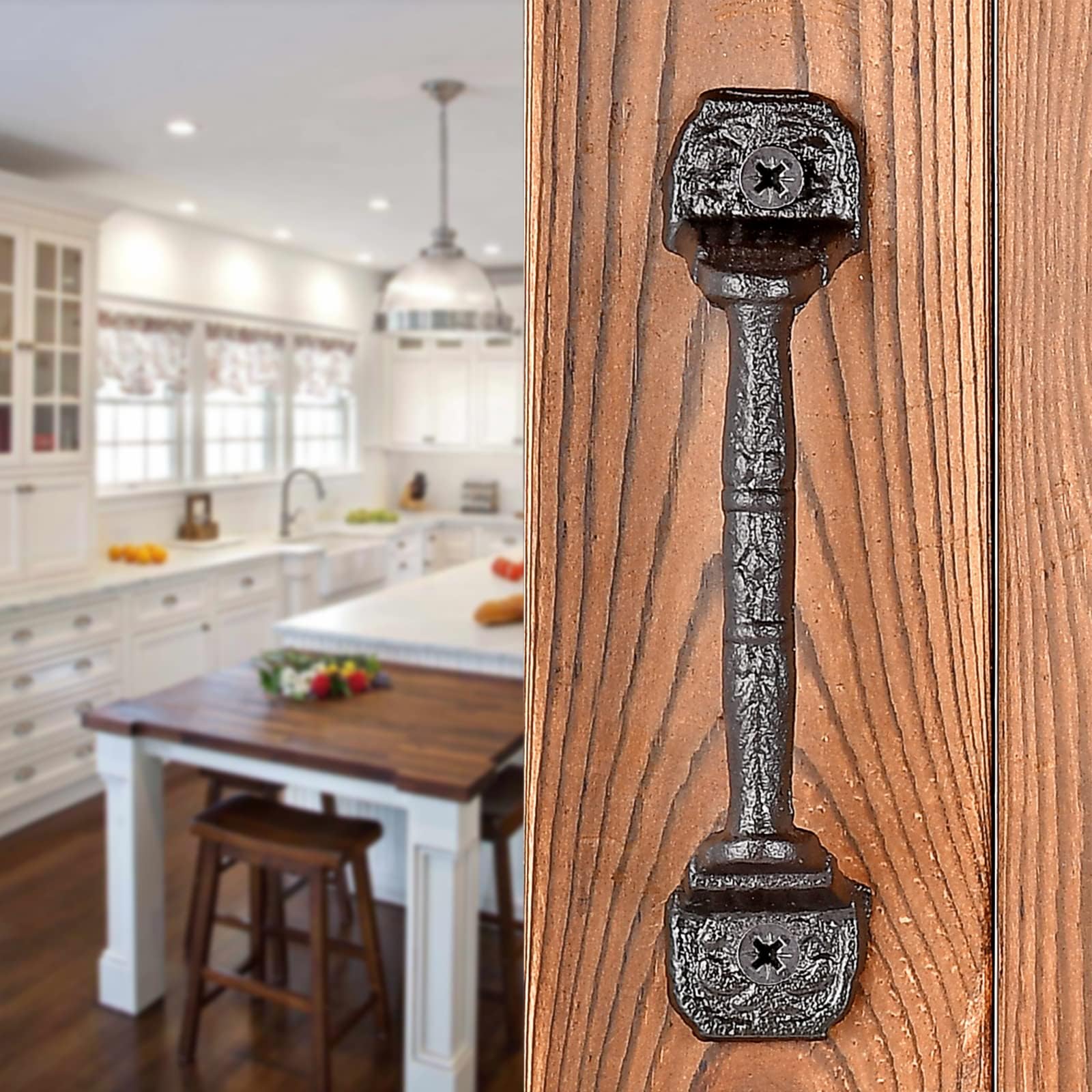 MNG Hardware 84664 Riverstone Pull, 5", Distressed Pewter, Oil Rubbed ...