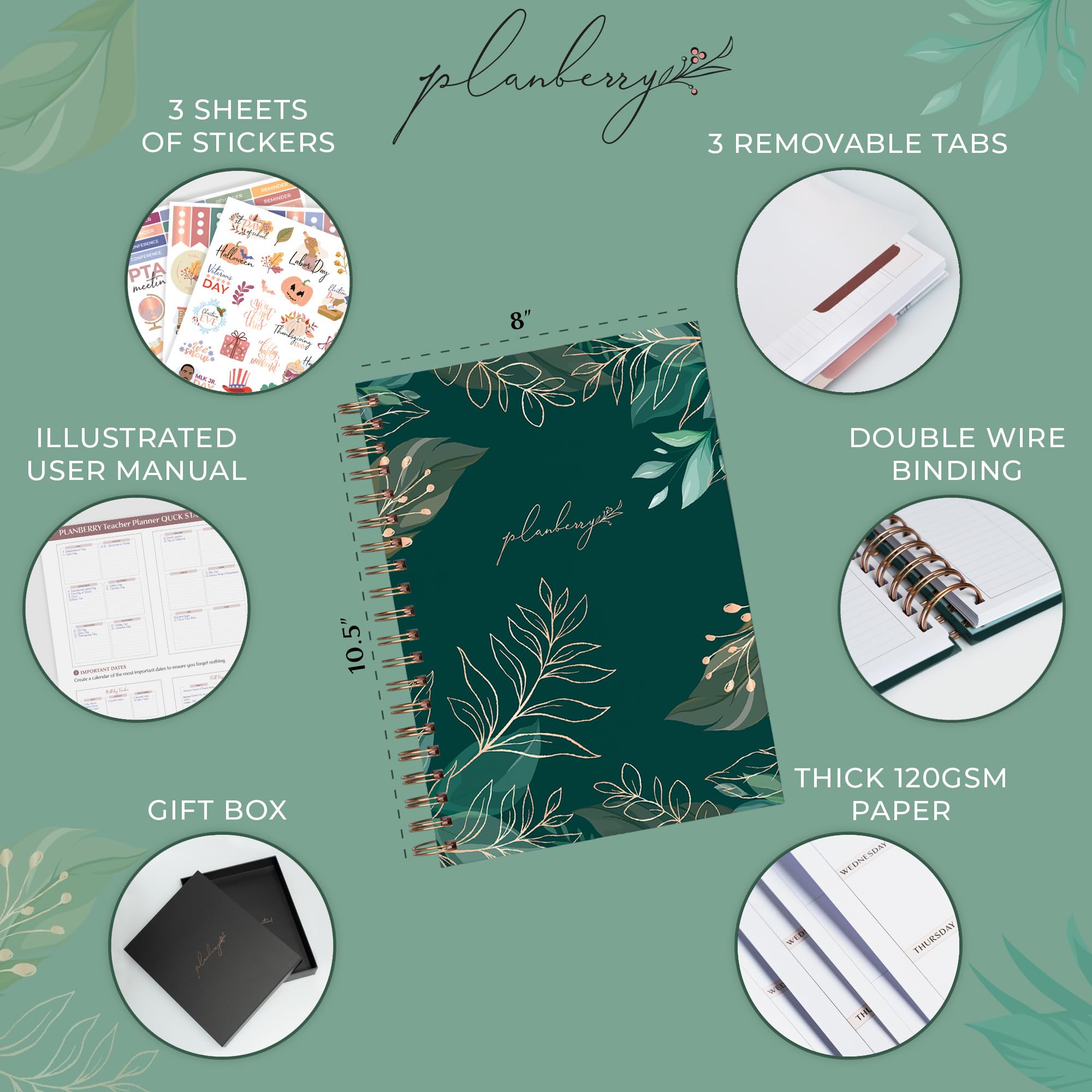 Snapklik.com : PLANBERRY Teacher Planner Undated School Year Plan Book ...