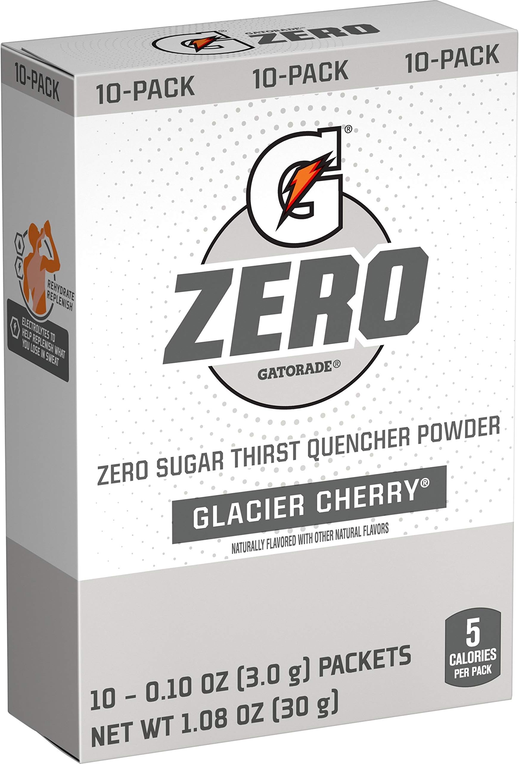Amazon.com : Gatorade G Zero Powder Packets Glacier Cherry 1.08oz 10ct ...