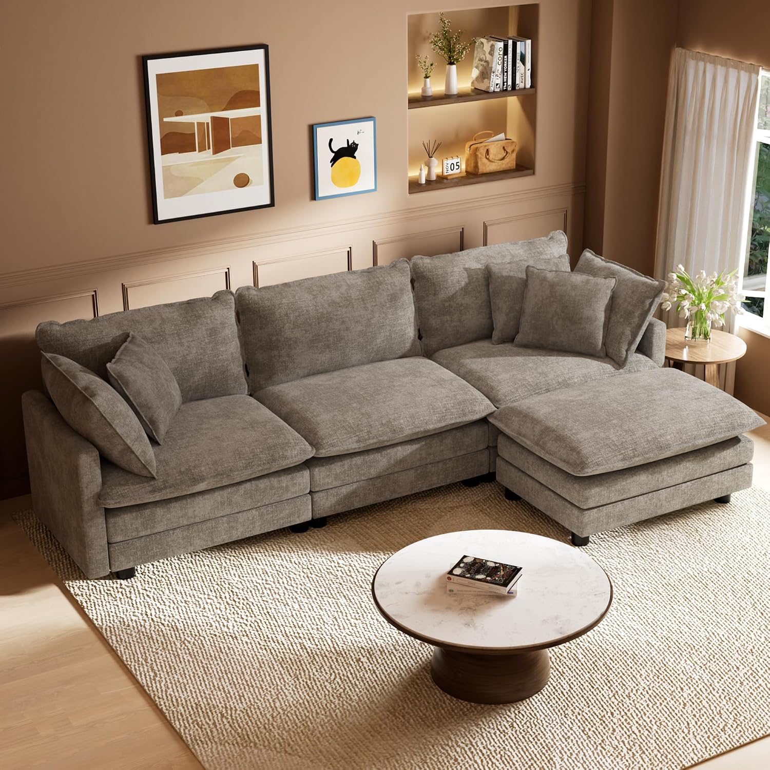 Amazon.com: Brick Attic Convertible Sectional Sofa Couch for Living ...