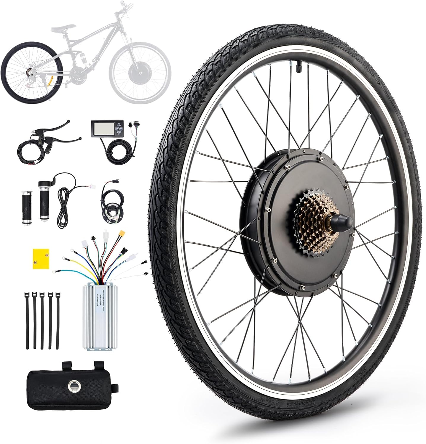 TERRADISE Electric Bike Conversion Kit, 1500W 26" Rear Wheel E-Bike ...