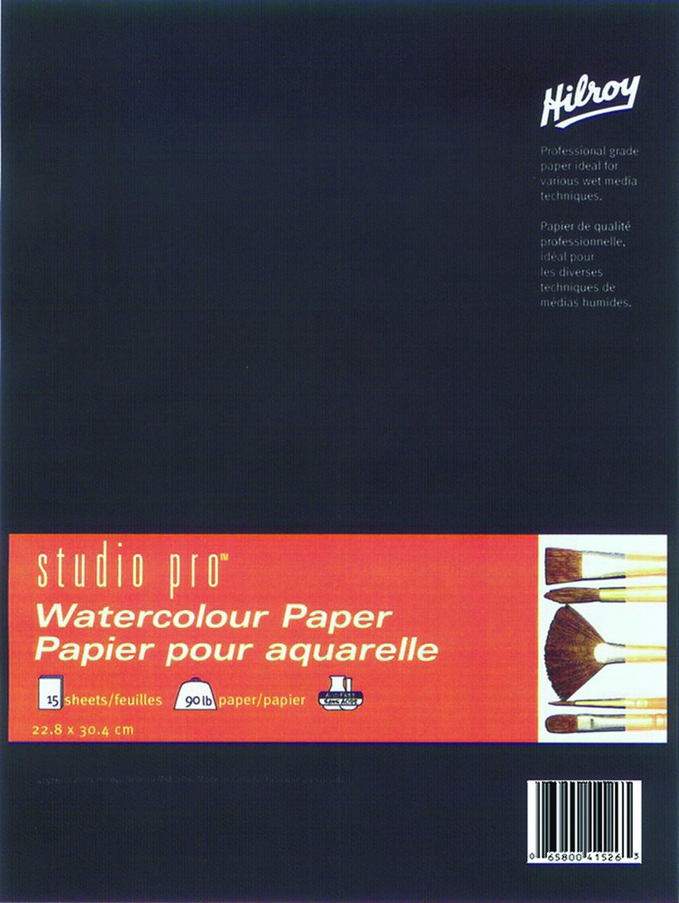 Hilroy Studio Pro 41526 Watercolor Book, 9x12-Inch, 90-Pound Acid Free ...
