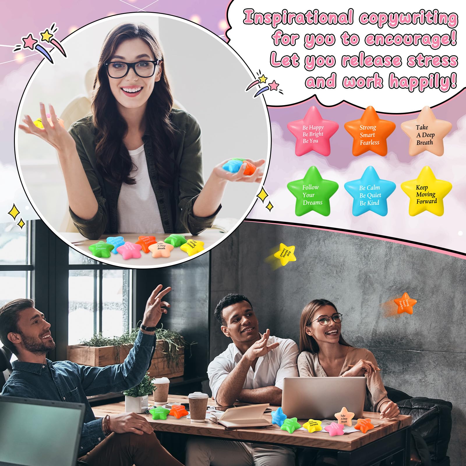 Snapklik.com : Leyndo Motivational Star Stress Ball Inspirational Star ...