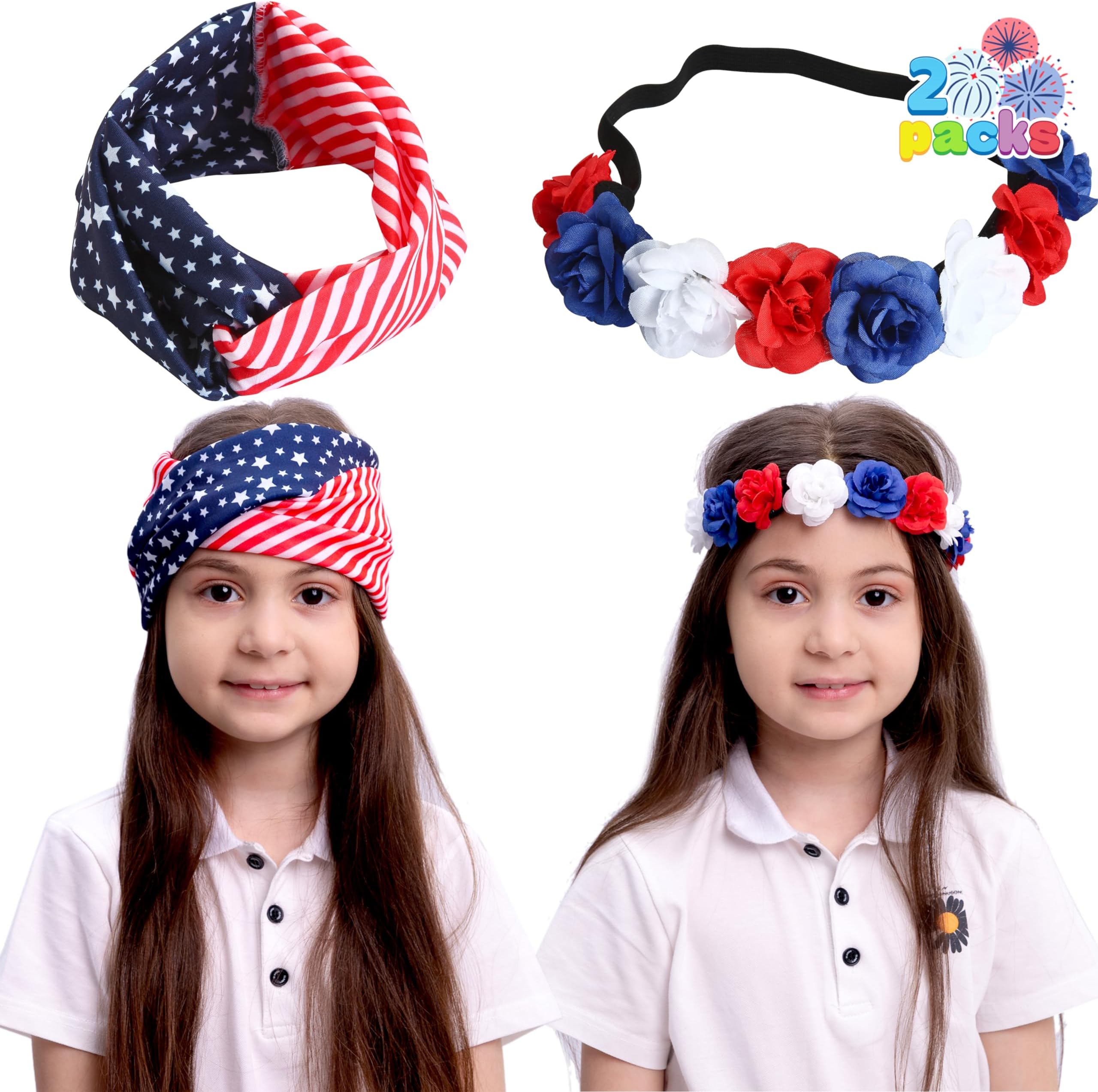 Amazon.com : Olbye 4th of July Headbands USA Patriotic Hair Accessories ...