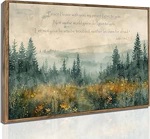 Amazon.com: Framed Farm Christian Bible Canvas Wall art Scripture ...