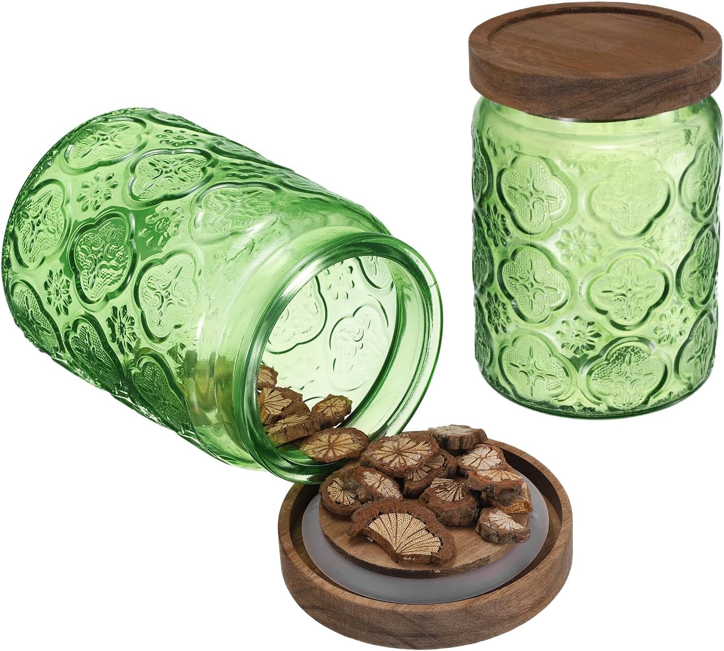 Amazon.com: uxcell 2pcs Vintage Glass Jars, 700ML Glass Storage Jars ...
