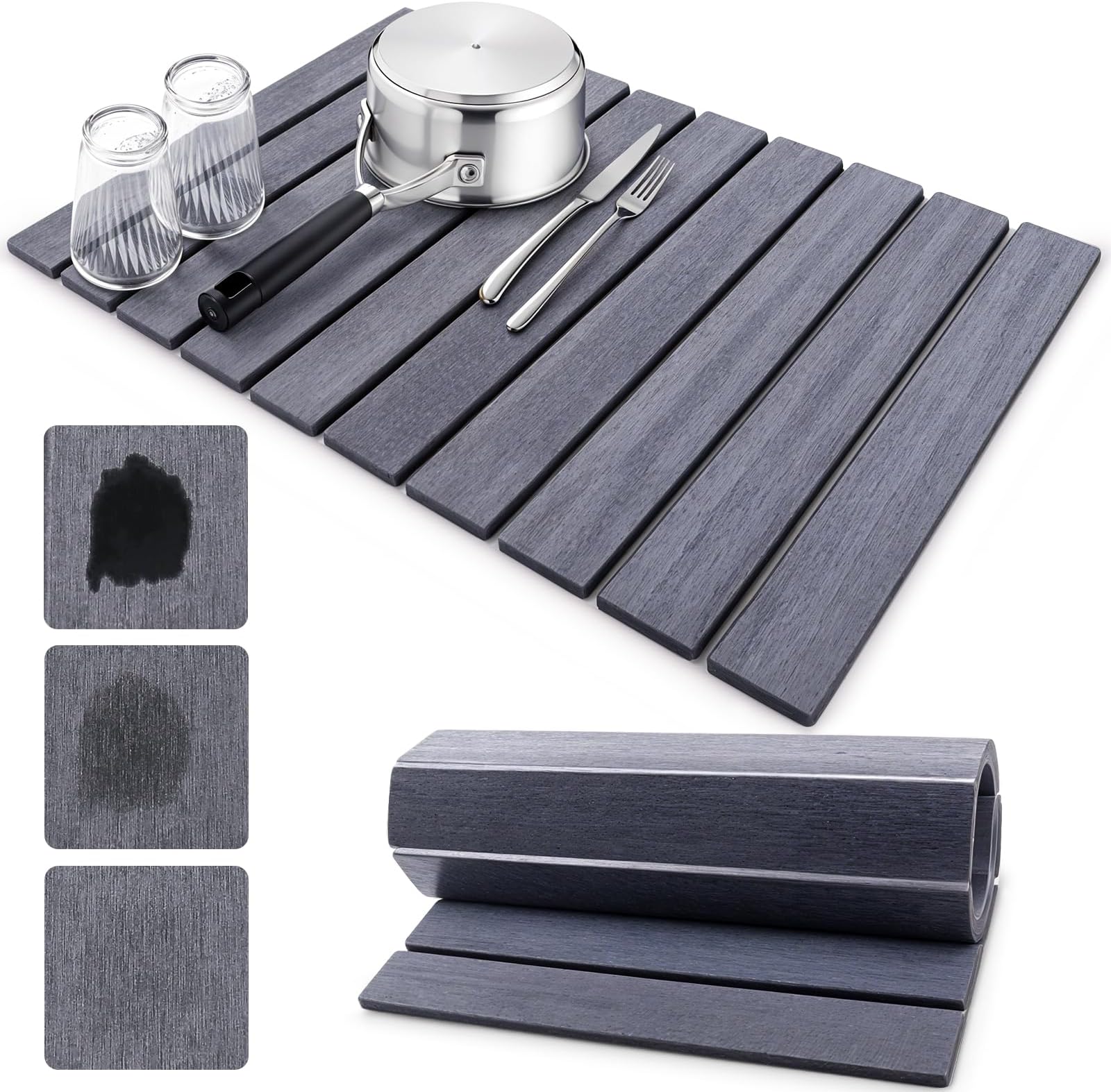 Amazon.com: Large Stone Dish Drying Mat for Kitchen Counter, 24"×16 ...