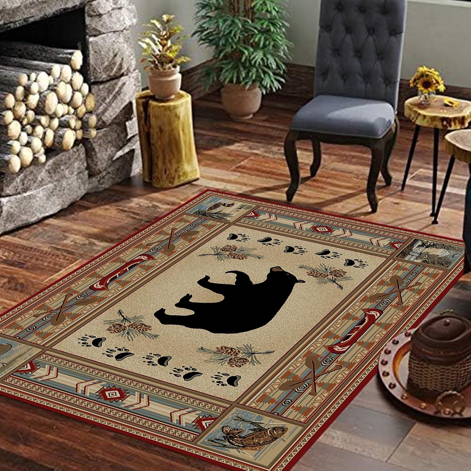 Amazon.com: HR-Cabin Rug Carpet King Cabin Style Area Rug Rustic ...