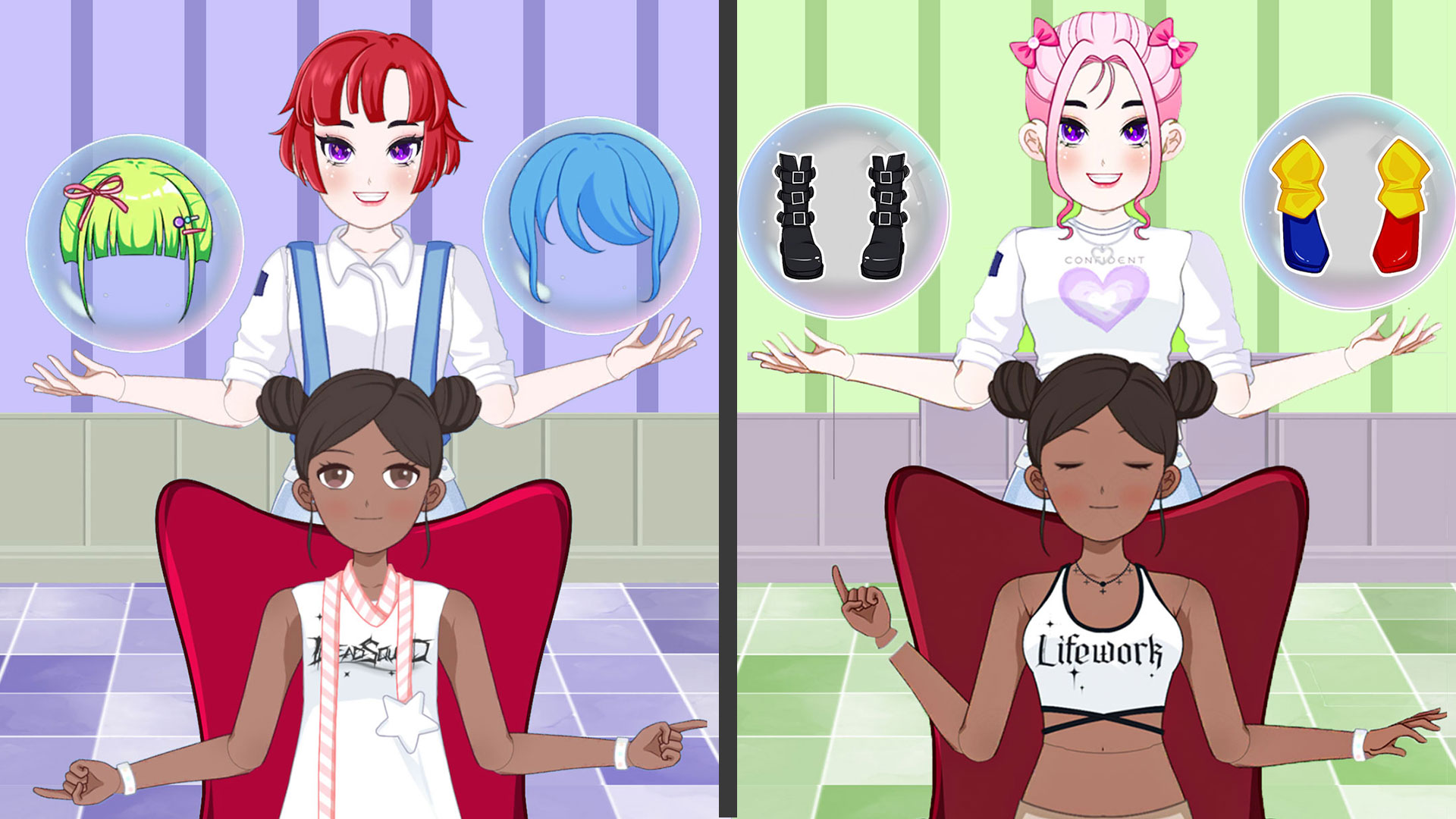 Left or Right Fashion Dress Up: Build Fashion Queen Magic Dress Up ...