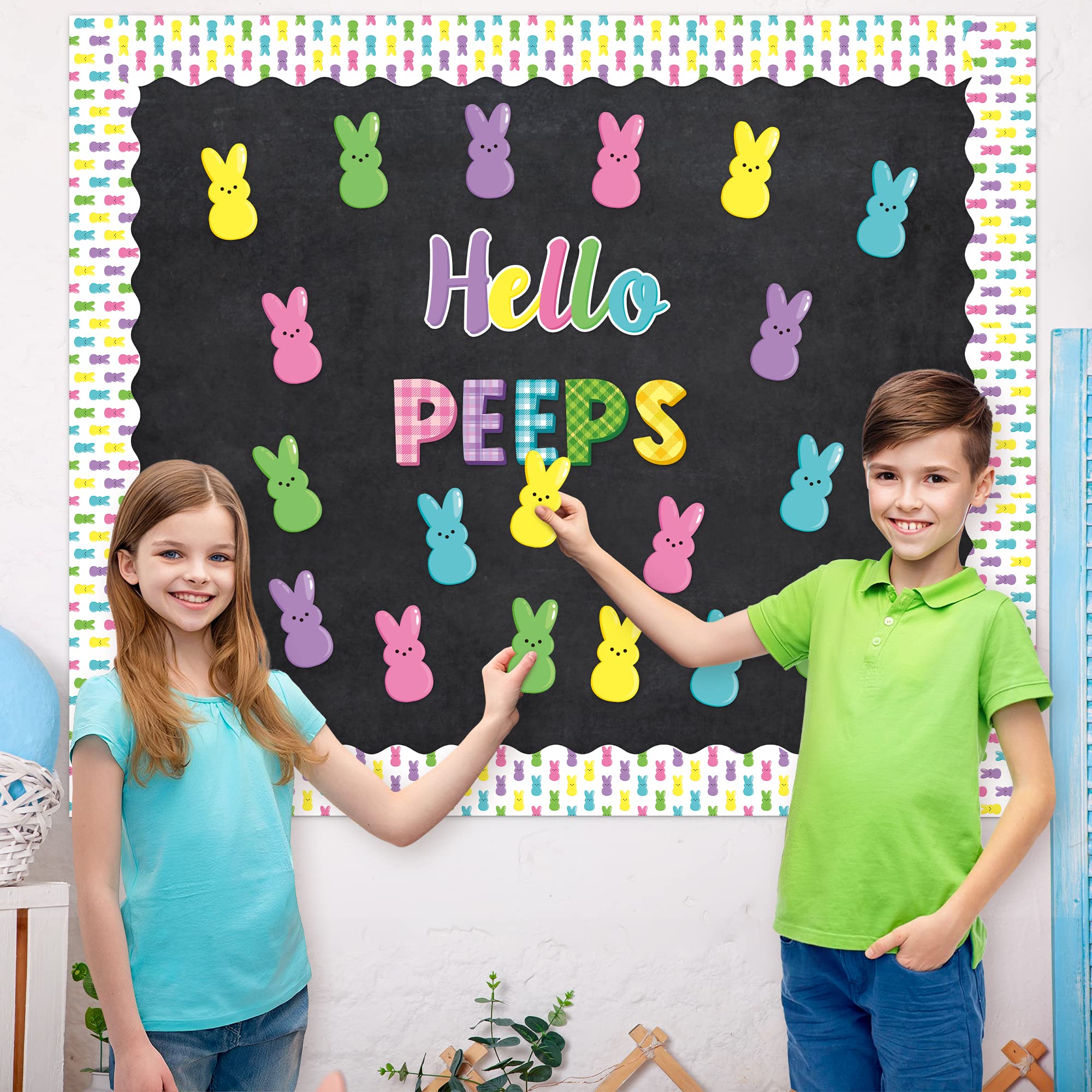 Bunny Bulletin Board Decorations Bunny Rabbit Easter Bulletin Board Kit ...