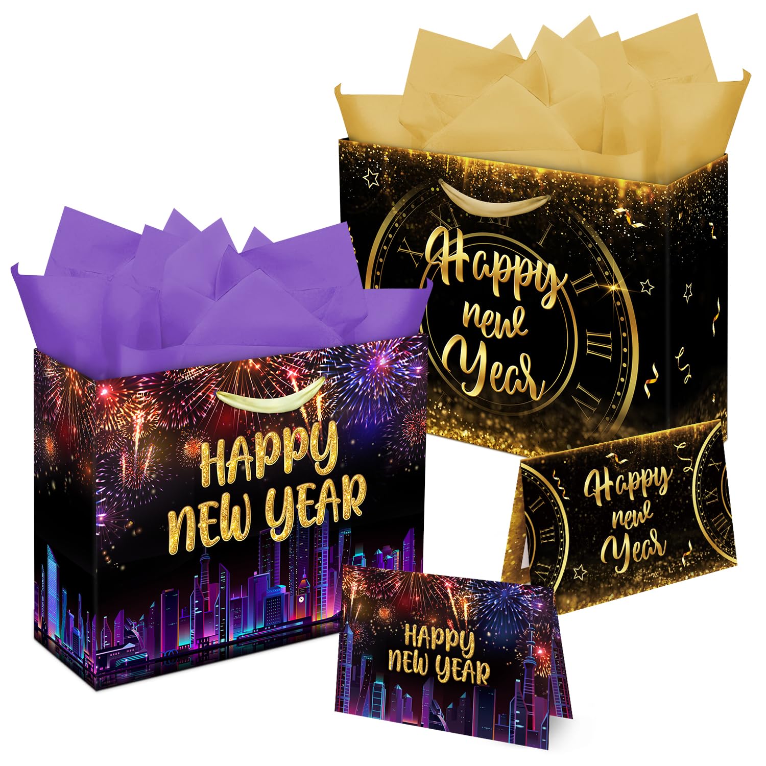 Amazon.com: Aviski 2 Pack New Year Gift Bags, 13 x 10.2 x 4.9 in, with ...