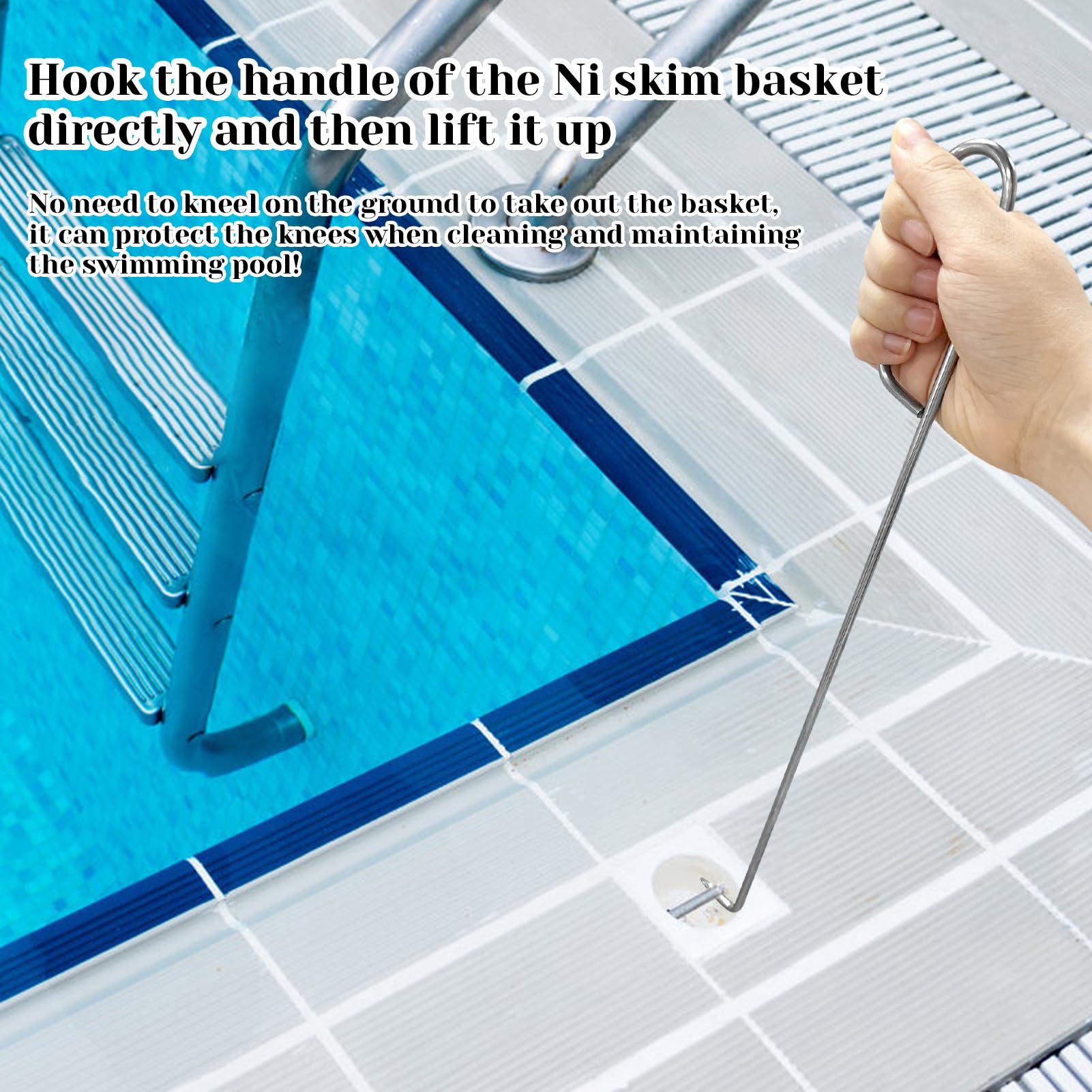 Pool Hooks For Poles Swimming Pool Skimme Basket Hook, 14.57in Long ...
