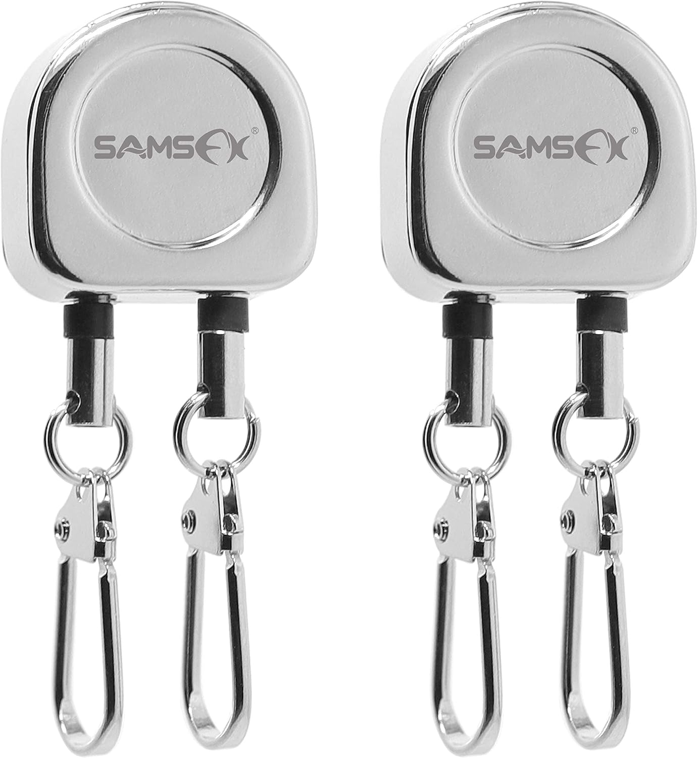 SAMSFX Fishing Double Zinger Retractors Needle Clip On Back Anglers ...