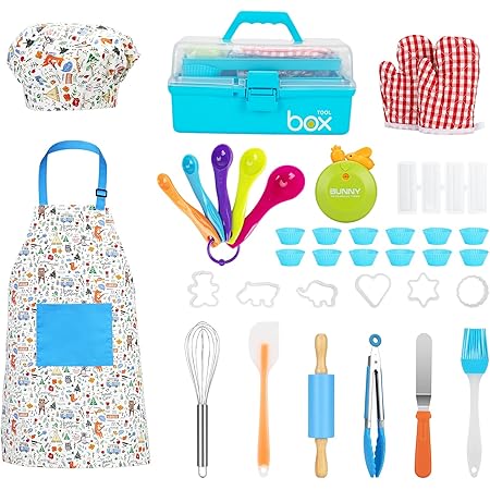Amazon.com: Baketivity 31 Piece Kids Cooking and Baking Set with Recipe ...