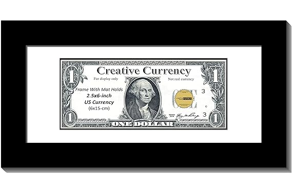 CreativePF [$4x9bk-w] Black First Dollar Frame with White Matting ...