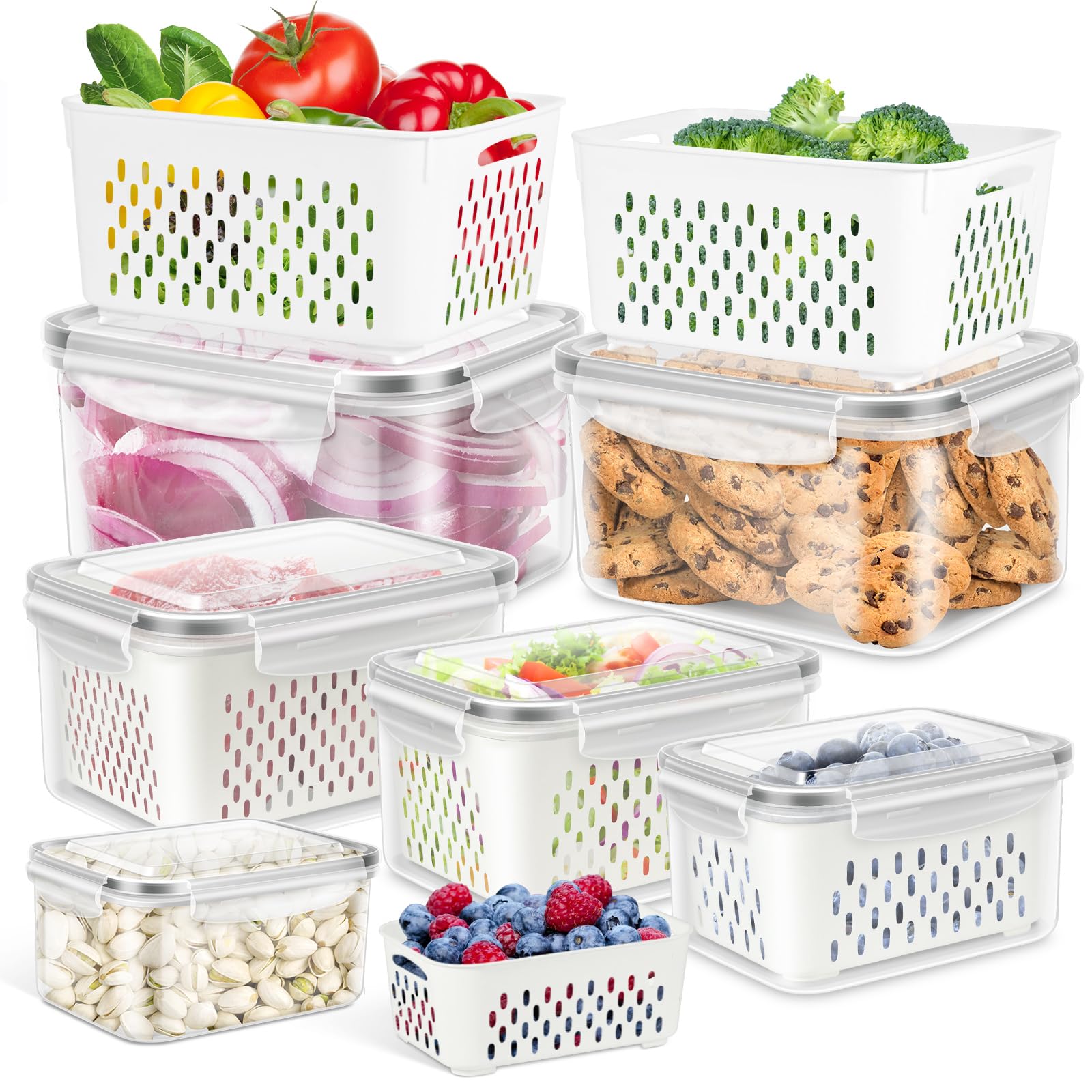 Amazon.com: TBMAXS 6 Pack Fruit Storage Containers for Fridge, Produce ...