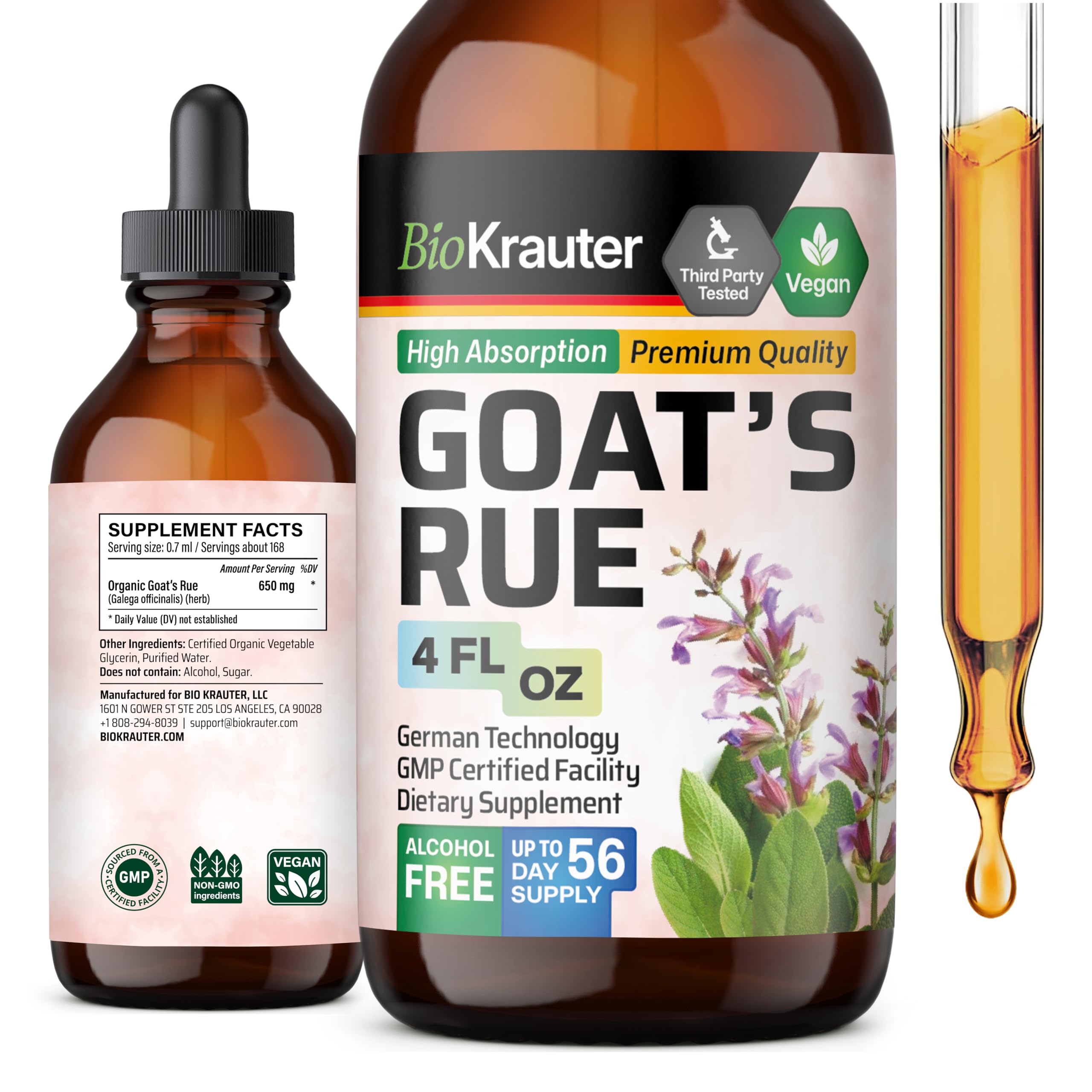 Amazon.com: BIO KRAUTER Goats Rue Lactation Supplement Tincture - Vegan ...
