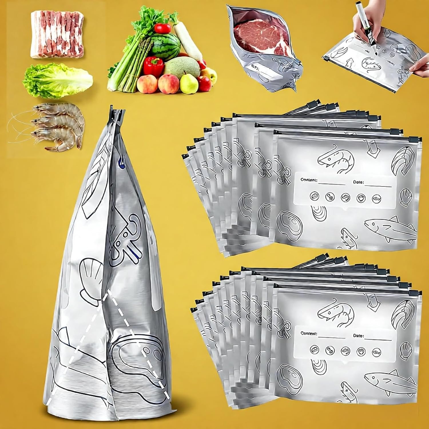 Amazon.com - 10-Pack Reusable Aluminum Foil Storage Bags - Airtight ...