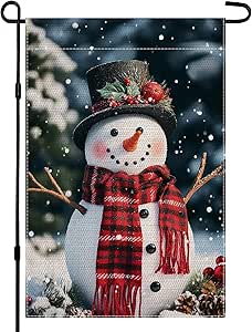 Amazon.com : Winter snowmen Garden Flags for Outside Small Yard Flags ...