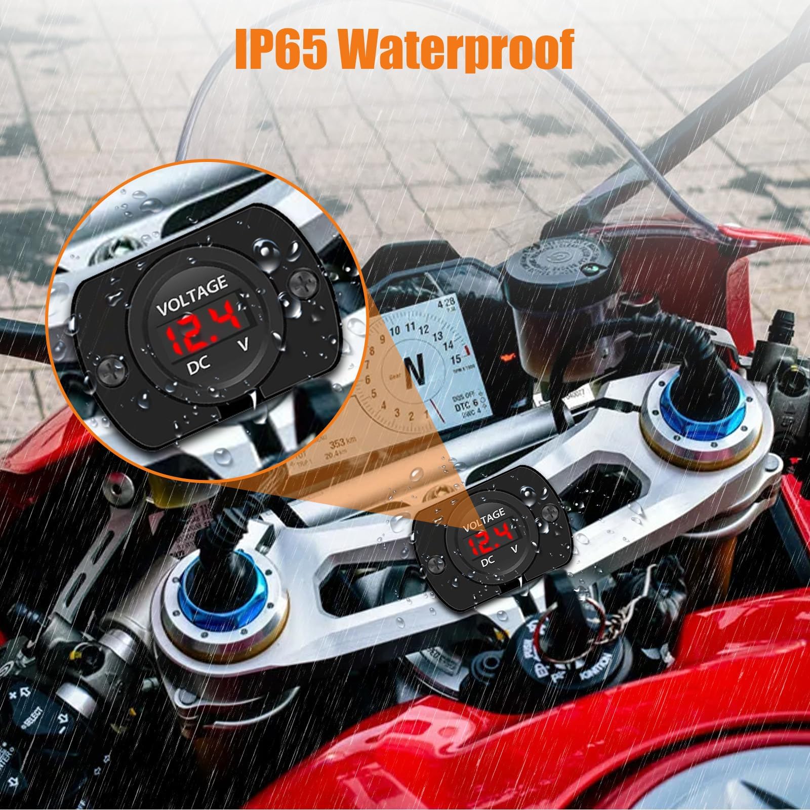 Snapklik.com : DC Volt Meter 12V, Battery Voltage Gauge 12V, Digital ...