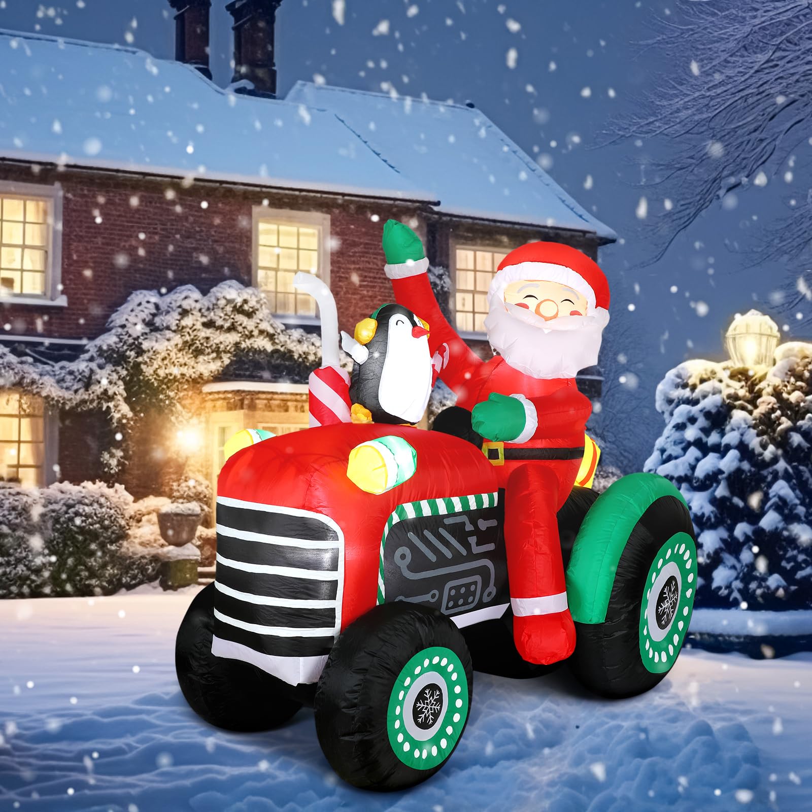 Amazon.com: Retisee 5 Feet Tall Christmas Inflatable Santa Claus Drive ...