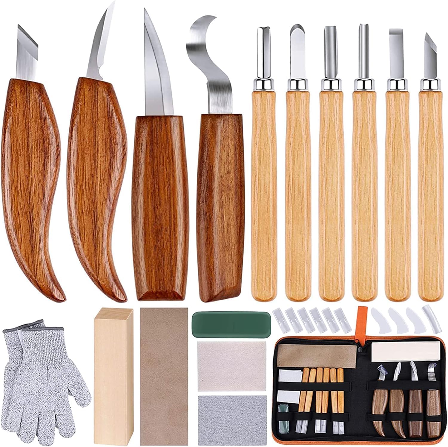 Amazon.com: Wood Carving Tools, Wood Carving Kit, 33 PCS Wood Whittling ...