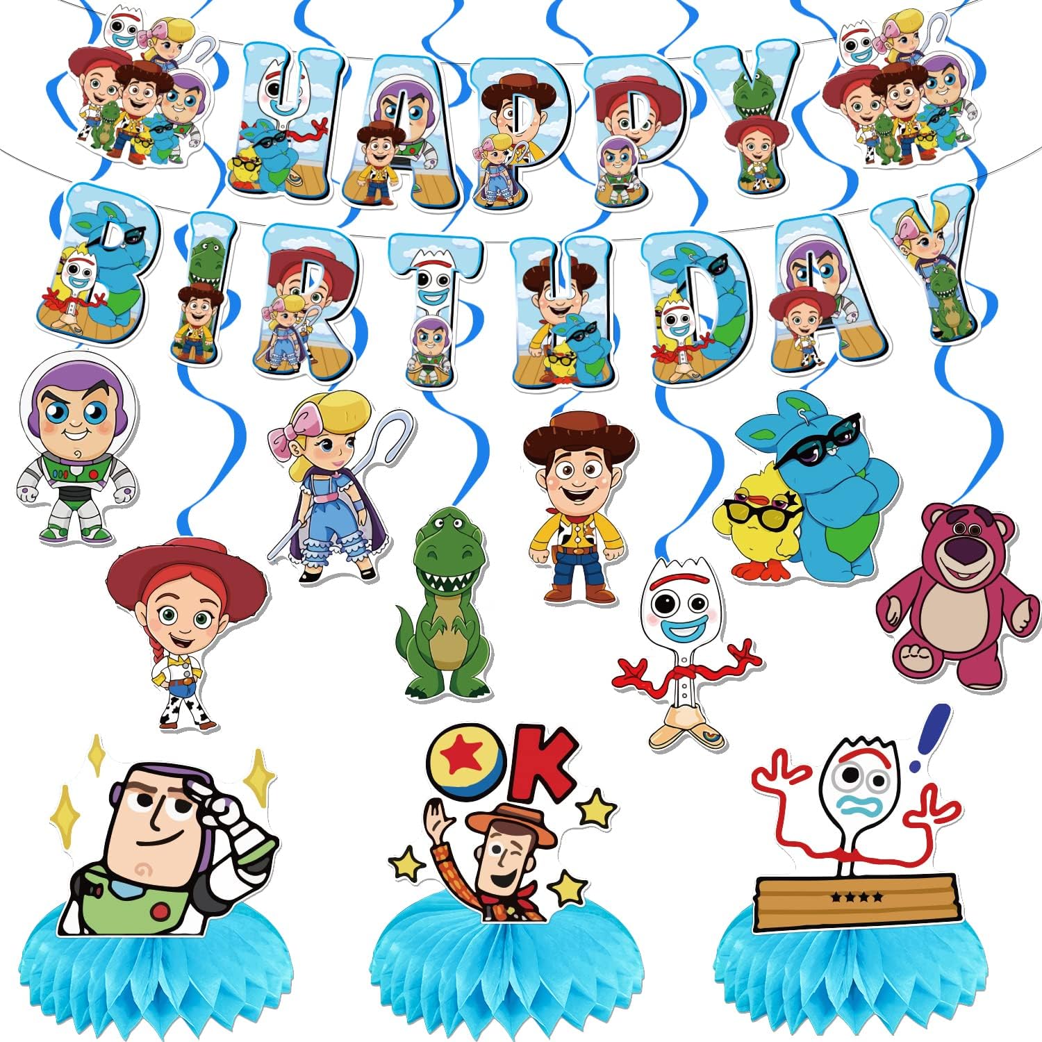 Amazon.com: Toy Inspired Story birthday decorations cartoon Toy ...