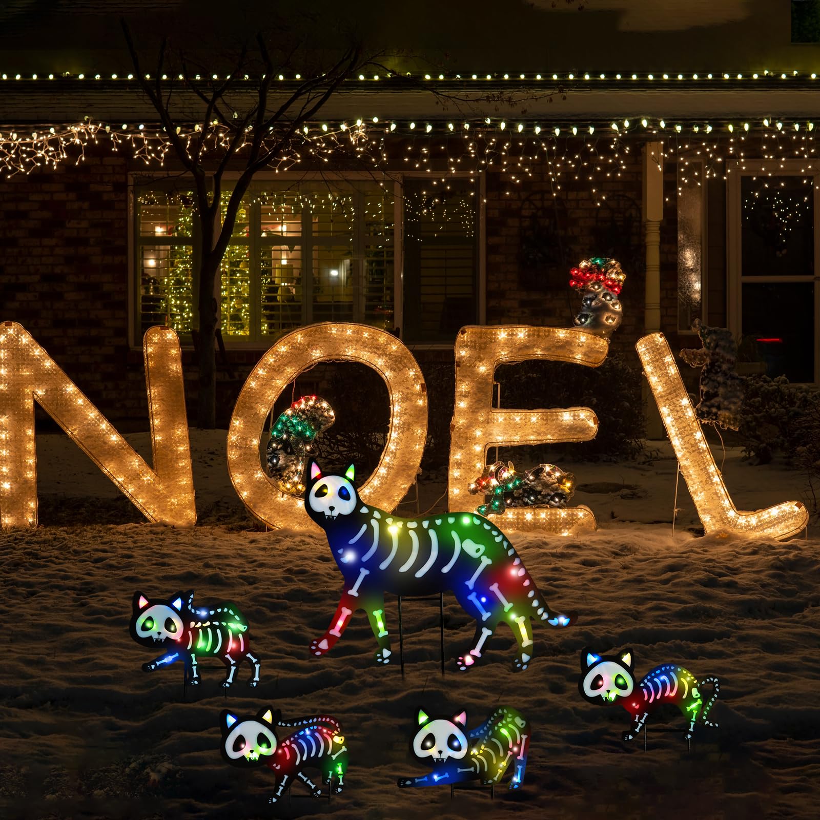 Funny Cat Yard Signs, 5PCS Lighted Cute Cat Kitty, Cat Lover Gifts Cats ...
